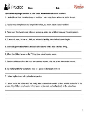 Verb Tense Shifts, Free PDF Download - Learn Bright