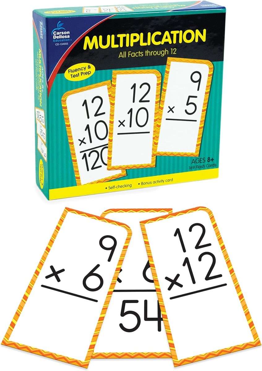 Carson Dellosa Multiplication Flash Cards for Kids Ages 8+, Times Table ...